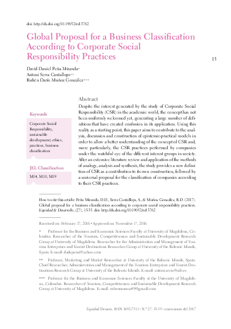 (PDF) Global Proposal for a Business Classification According to ...