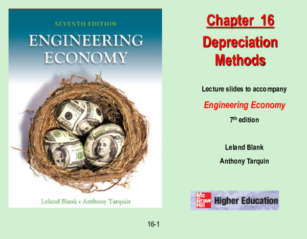 Ppt Chapter 16 Depreciation Methods