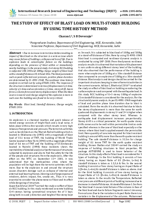 (PDF) THE STUDY OF EFFECT OF BLAST LOAD ON MULTI-STOREY BUILDING BY ...