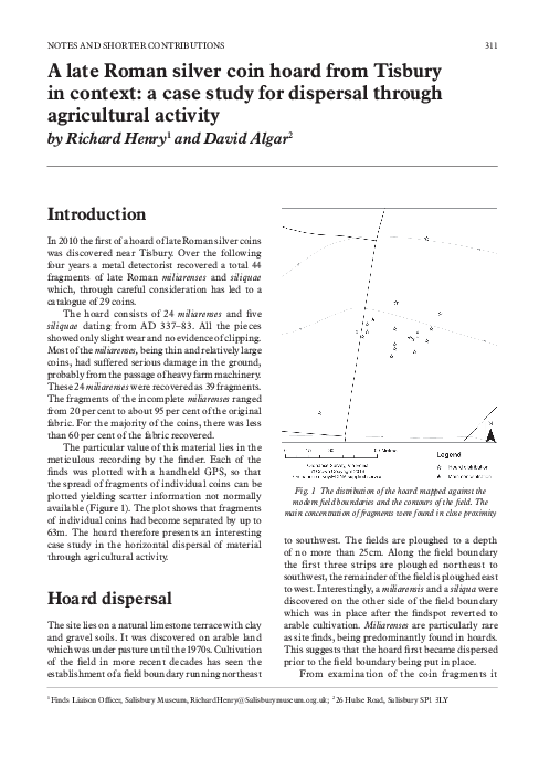 (PDF) A late Roman silver coin hoard from Tisbury in context: a case ...
