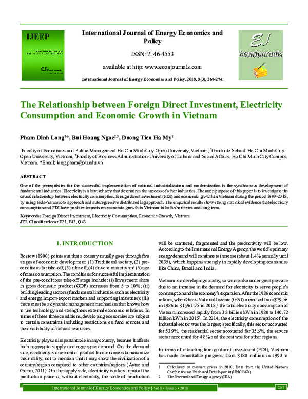 (PDF) International Journal of Energy Economics and Policy The ...