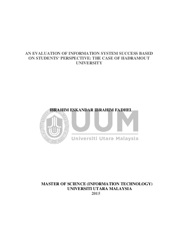 (PDF) AN EVALUATION OF INFORMATION SYSTEM SUCCESS BASED ON STUDENTS ...