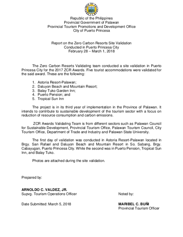 (DOC) ZERO CARBON RERSORT Validation Report