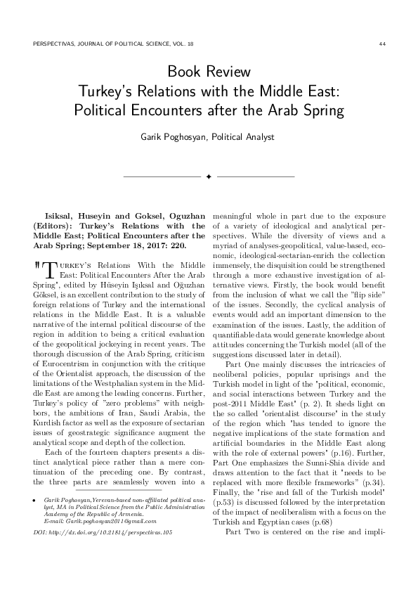 (PDF) Book Review of Turkey's Relations with the Middle East (2018)