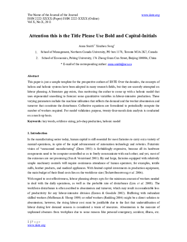 (DOC) Attention this is the Title Please Use Bold and Capital-Initials