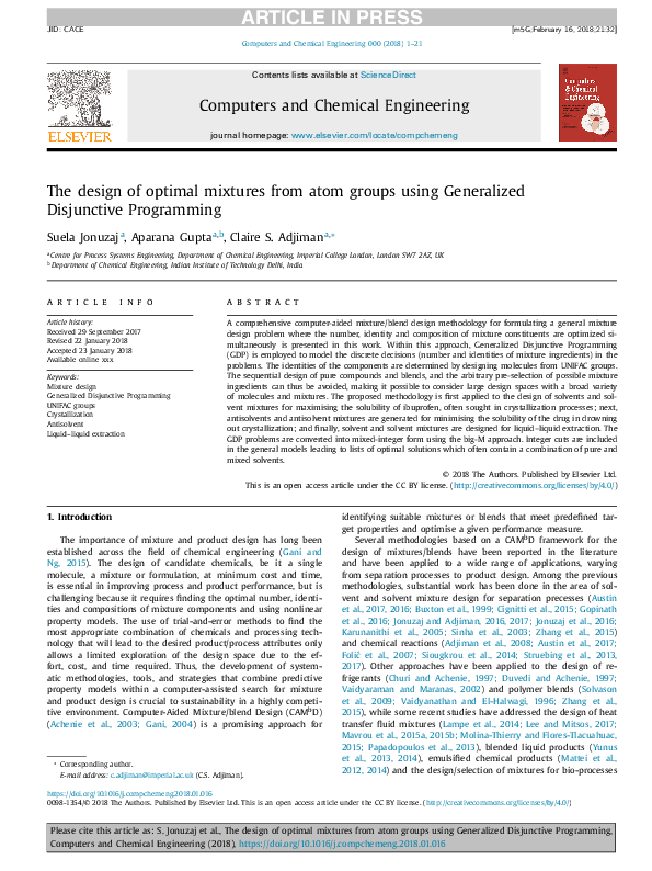 (PDF) The design of optimal mixtures from atom groups using Generalized ...