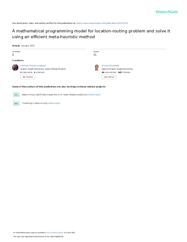 (PDF) A heuristic procedure for the design of an urban distribution system for e-commerce ...