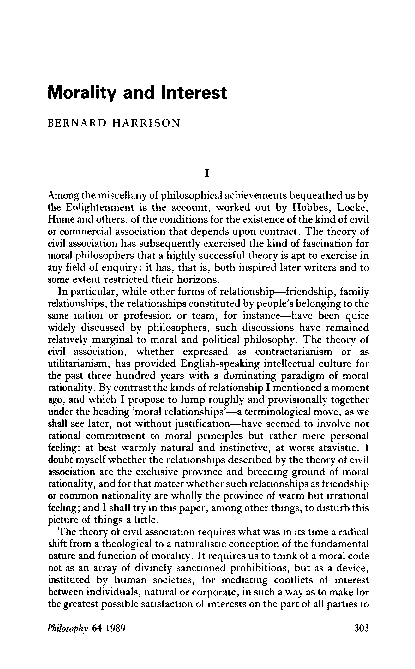 (PDF) Morality and Interest