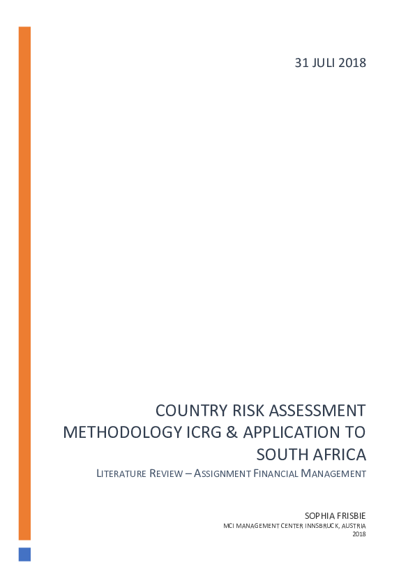 (PDF) COUNTRY RISK ASSESSMENT METHODOLOGY ICRG & APPLICATION TO SOUTH ...
