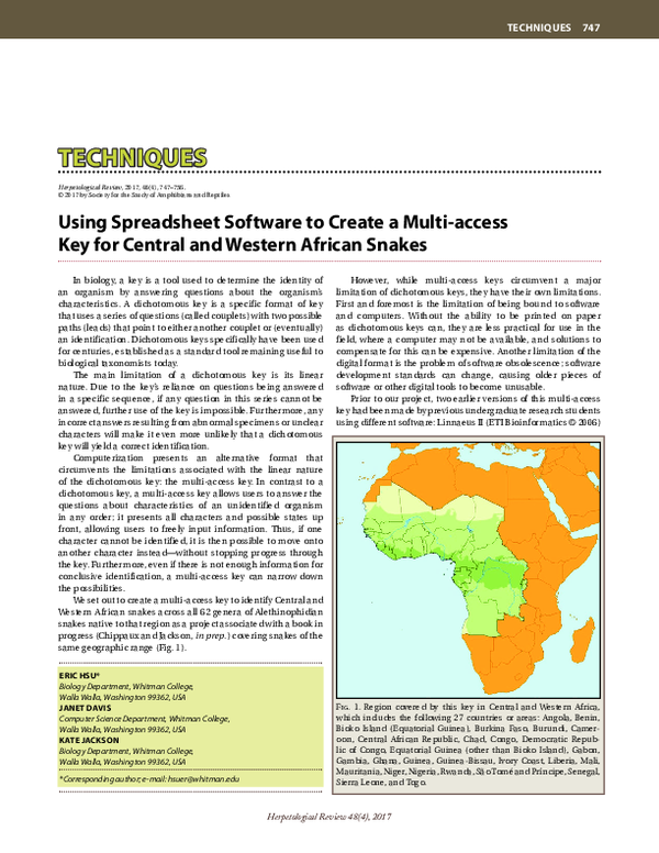 (PDF) Using Spreadsheet Software to Create a Multi-access Key for ...