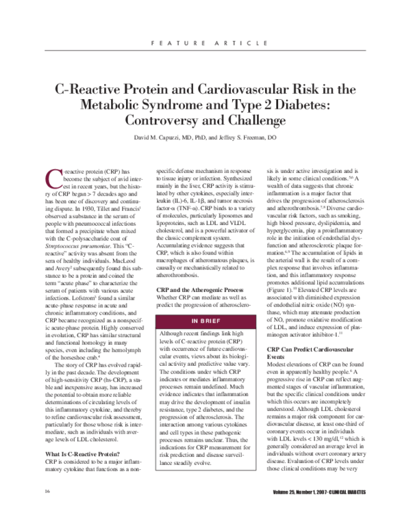 (PDF) C-Reactive Protein and Cardiovascular Risk in the Metabolic ...