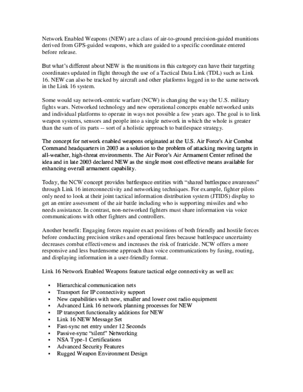 (DOC) Link 16 Network Enabled Weapons: Changing The Way The U.S ...