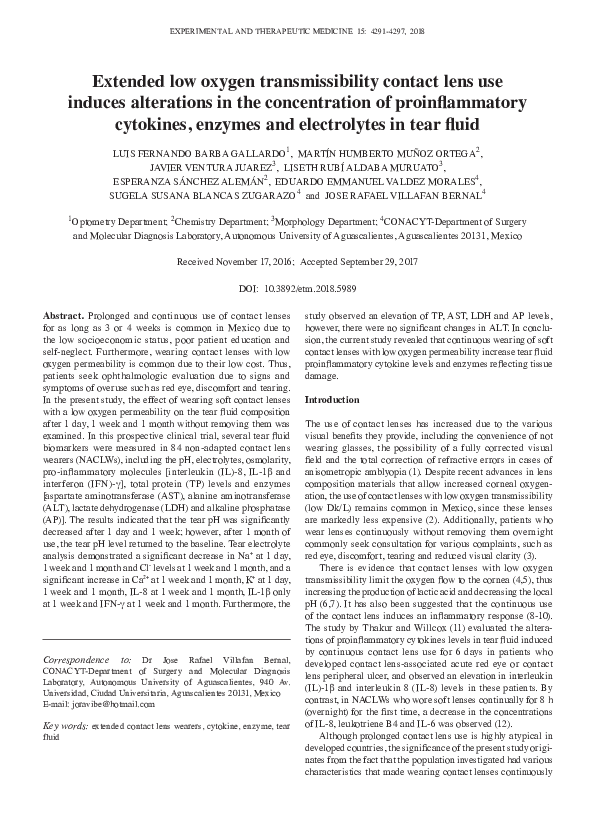 (PDF) EXPERIMENTAL AND THERAPEUTIC MEDICINE 15: 4291-4297, 2018