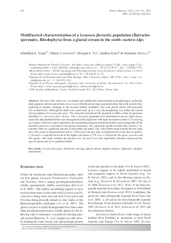 (PDF) Multifaceted characterization of a Lemanea fluviatilis population ...