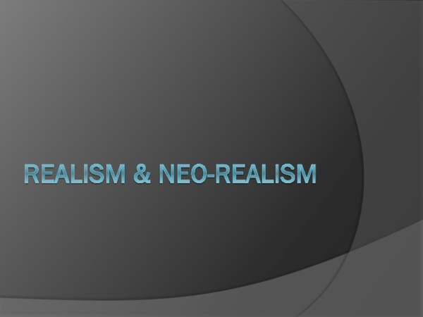 (PPT) Realism & Neo-Realism
