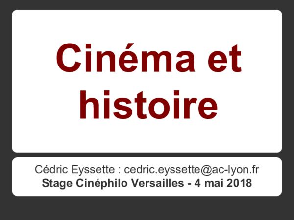 (PDF) Cinéma et histoire | Cédric Eyssette - Academia.edu