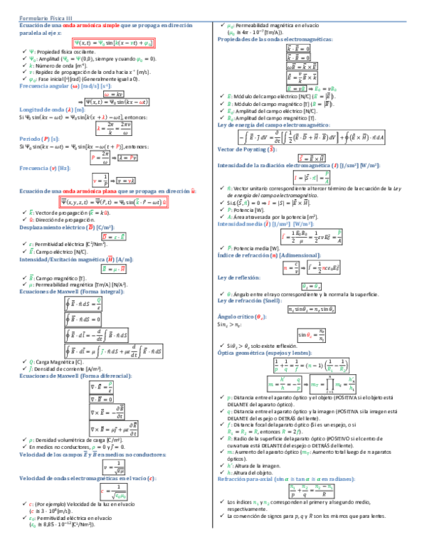 (DOC) Formulario Fisica III