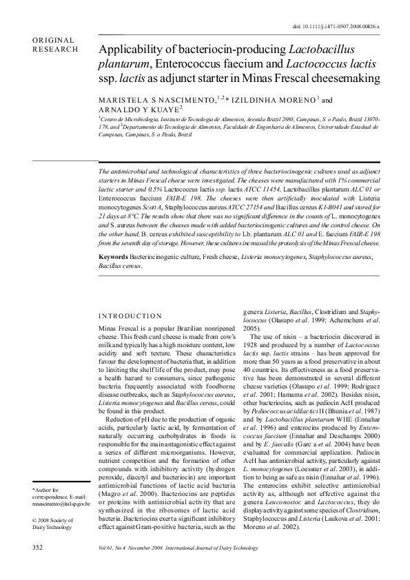 Pdf Applicability Of Bacteriocin Producing Lactobacillus Plantarum Enterococcus Faecium And