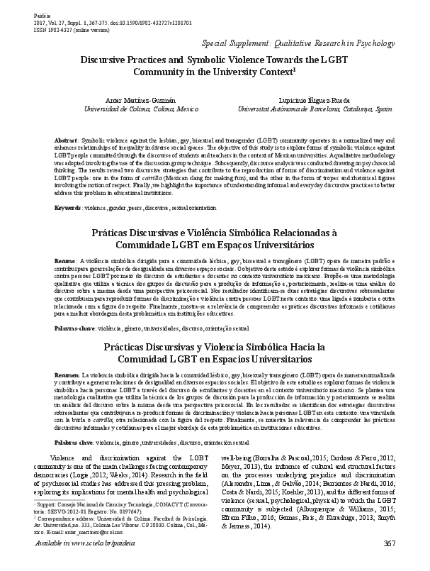 (PDF) Discursive Practices and Symbolic Violence Towards the LGBT ...
