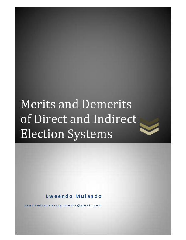 (PDF) Merits and Demerits of Direct and Indirect Election Systems (PDF) Merits and Demerits of Direct and Indirect Election Systems