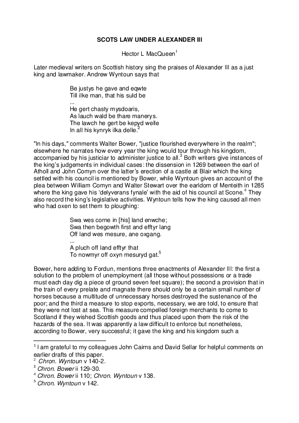 (PDF) SCOTS LAW UNDER ALEXANDER III