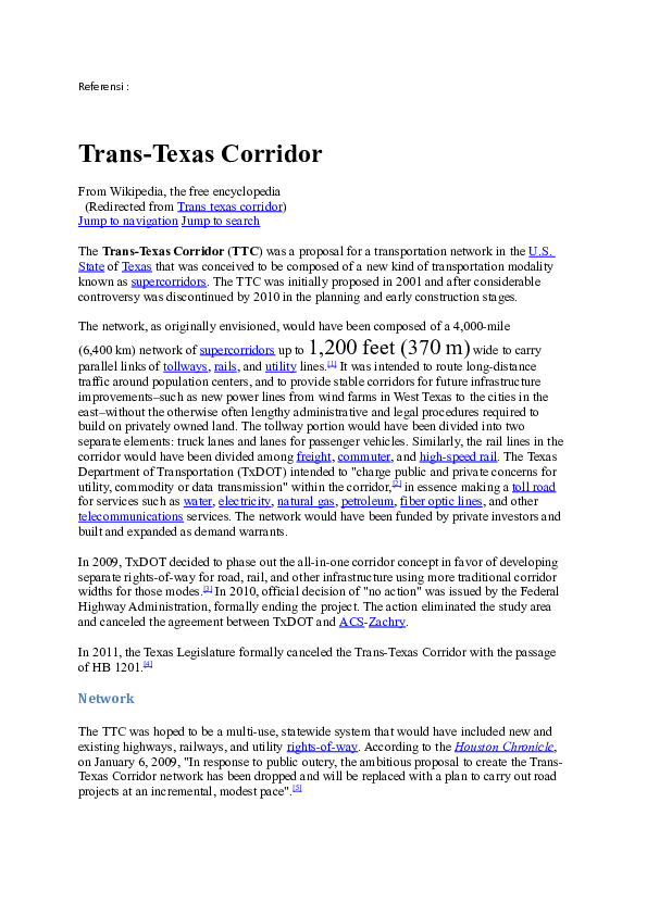 (DOC) Trans-Texas Corridor