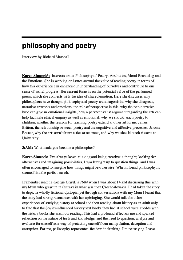 (DOC) philosophy and poetry