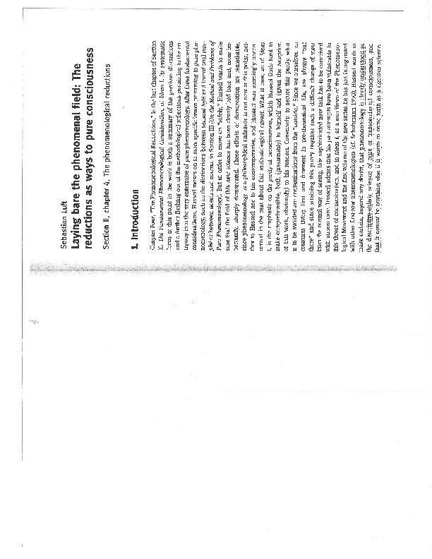 (PDF) Laying Bare the Phenomenal Field: Husserl's Phenomenological ...