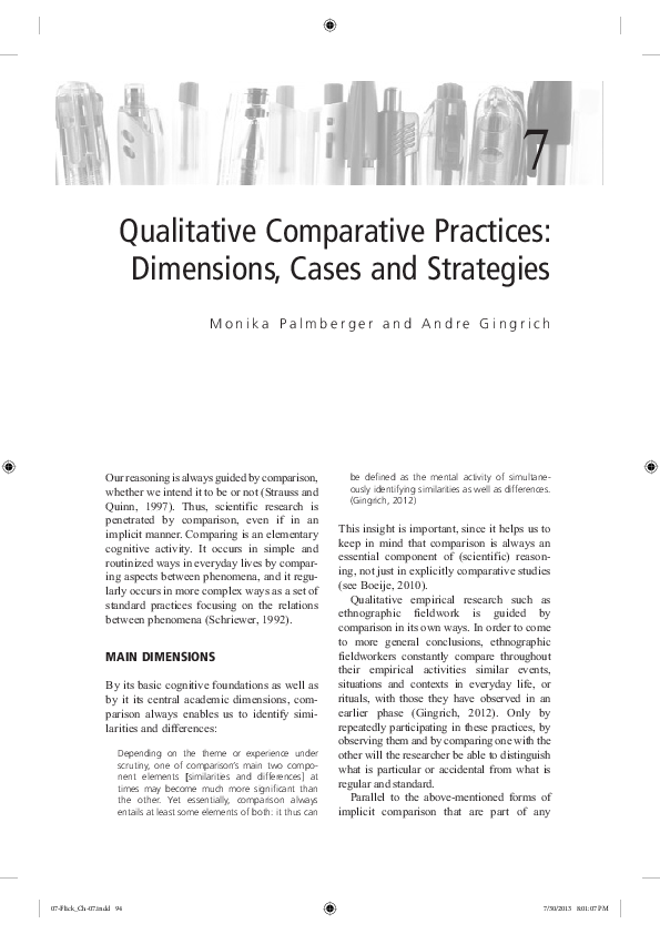 (PDF) Qualitative Comparative Practices: Dimensions, Cases and Strategies