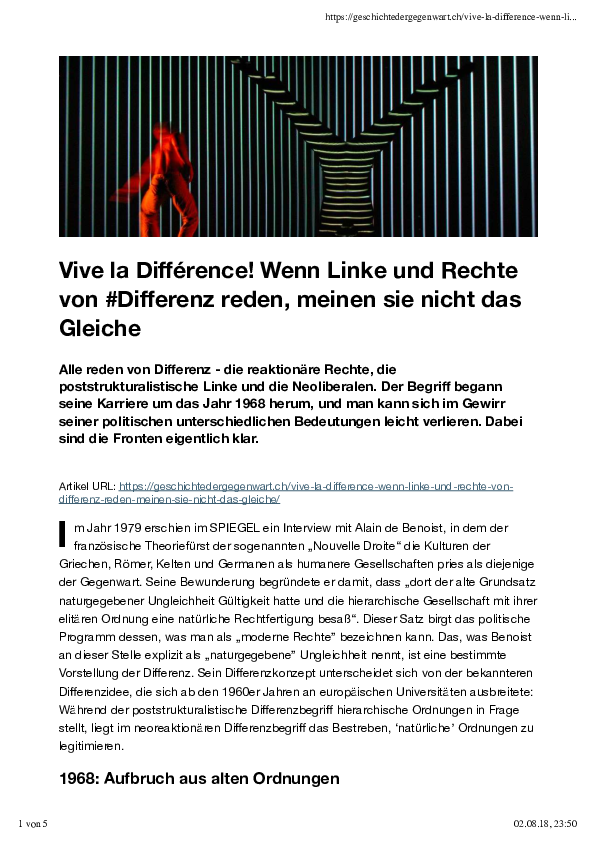 (PDF) Vive la Diffé­rence!