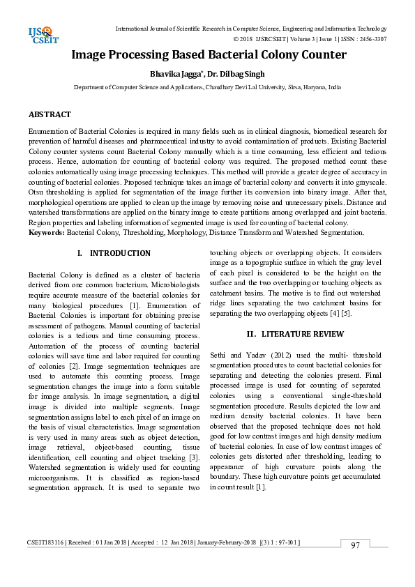 (PDF) Image Processing Based Bacterial Colony Counter