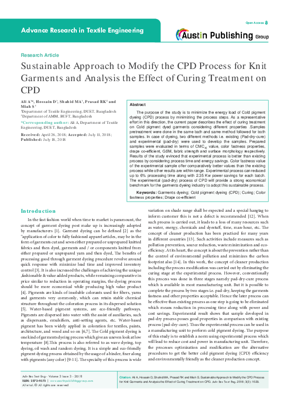 (PDF) Sustainable Approach to Modify the CPD Process for Knit Garments ...