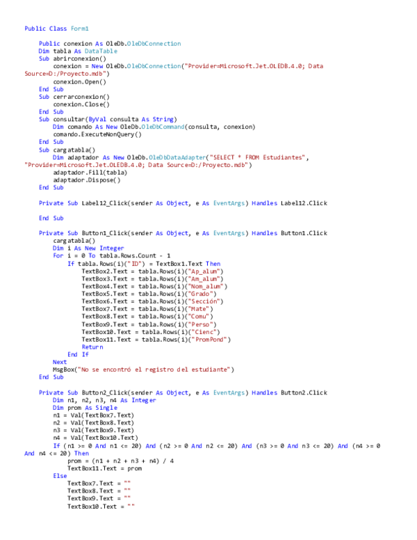 (DOC) Public Class Form1 | Miguel Angel Sullca - Academia.edu