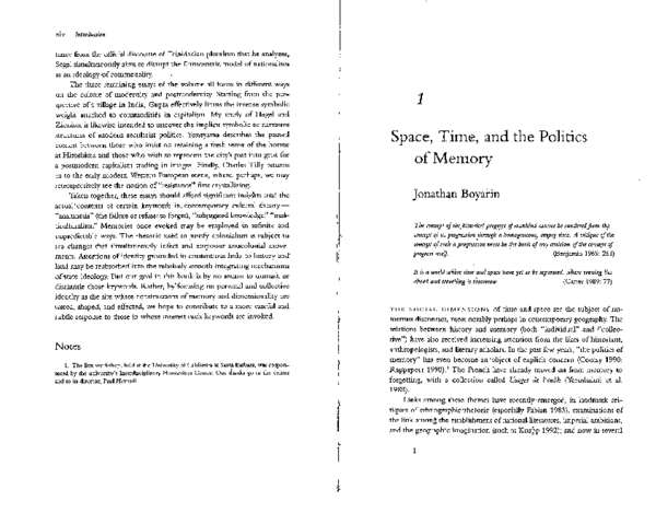 (PDF) Jonathan Boyarin, “Space, Time and the Politics of Memory,” in ...