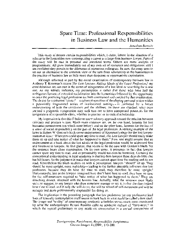 (PDF) Jonathan Boyarin, “Spare Time: Professional Responsibility in ...