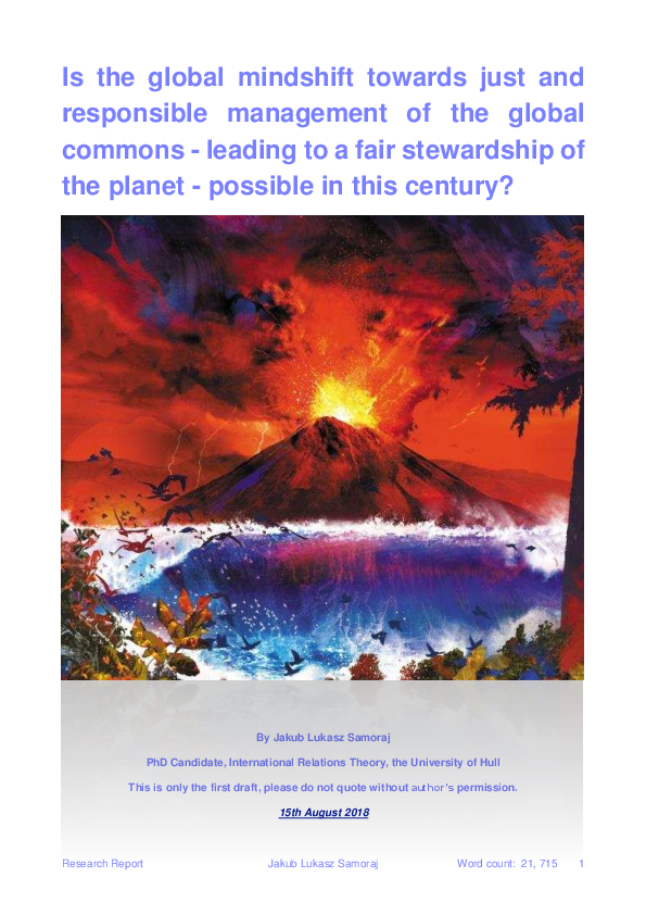 (PDF) Is the global mindshift towards just and responsible management of the global commons ...