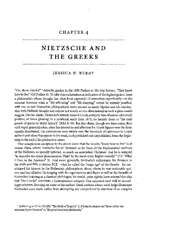 (PDF) Nietzsche and the Greeks