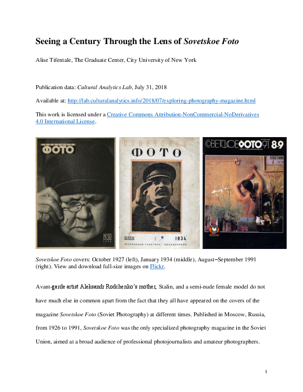 (PDF) Seeing a Century Through the Lens of Sovetskoe Foto