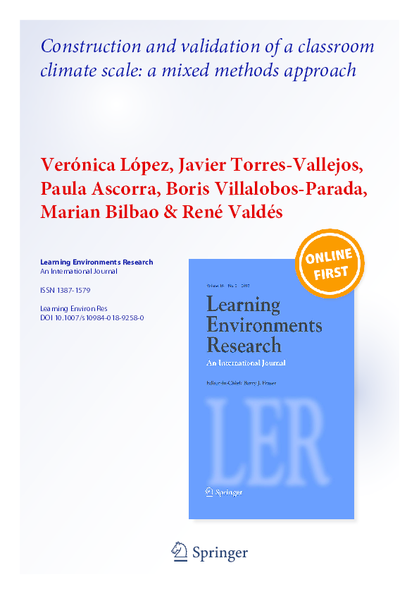 (PDF) Construction and validation of a classroom climate scale: a mixed ...