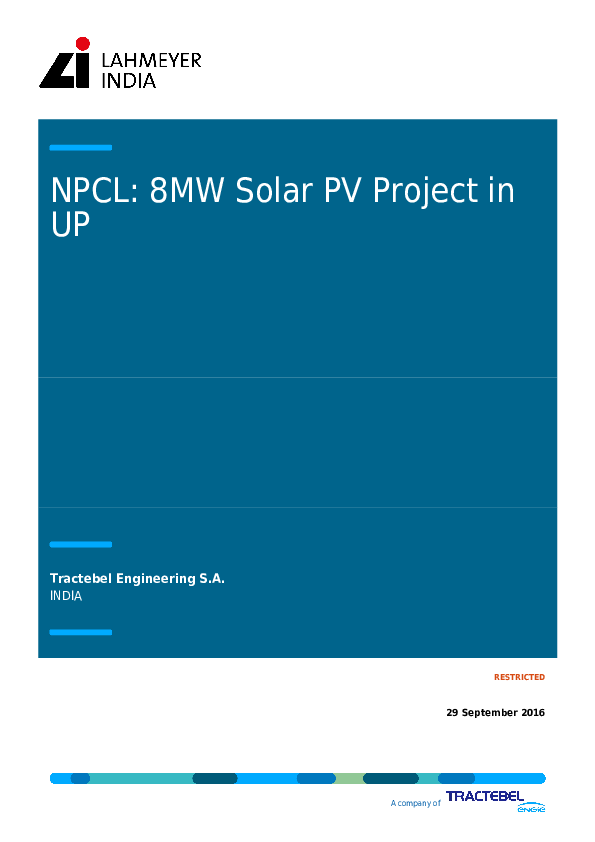 (PDF) NPCL: 8MW Solar PV Project in UP