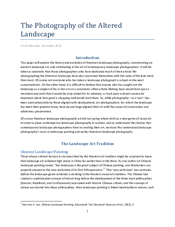 (PDF) The Photography of the Altered Landscape