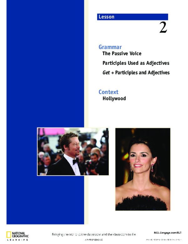 (PDF) Lesson 2 Grammar The Passive Voice Participles Used as Adjectives ...