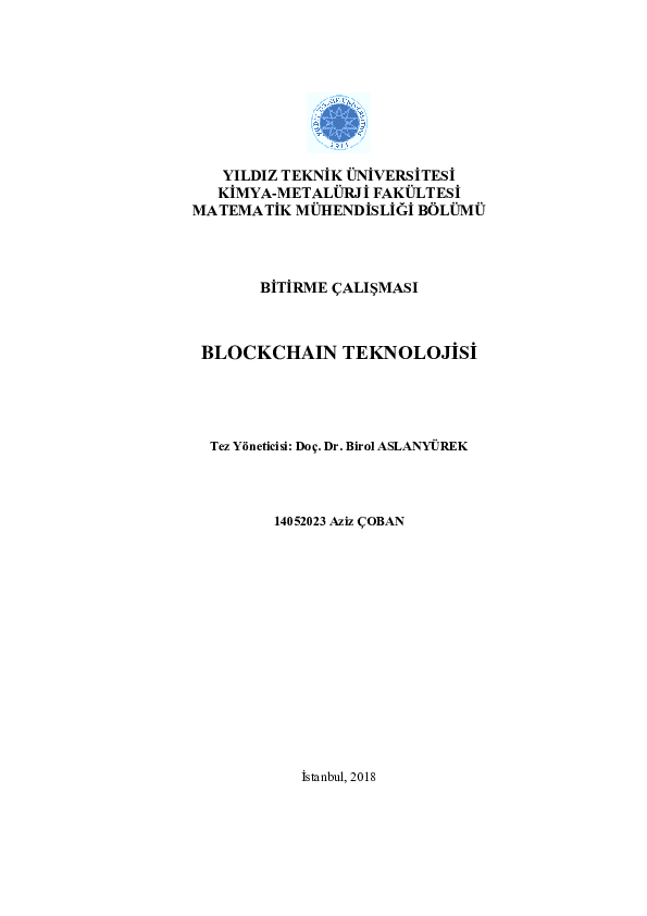 (PDF) Blockchain Teknolojisi
