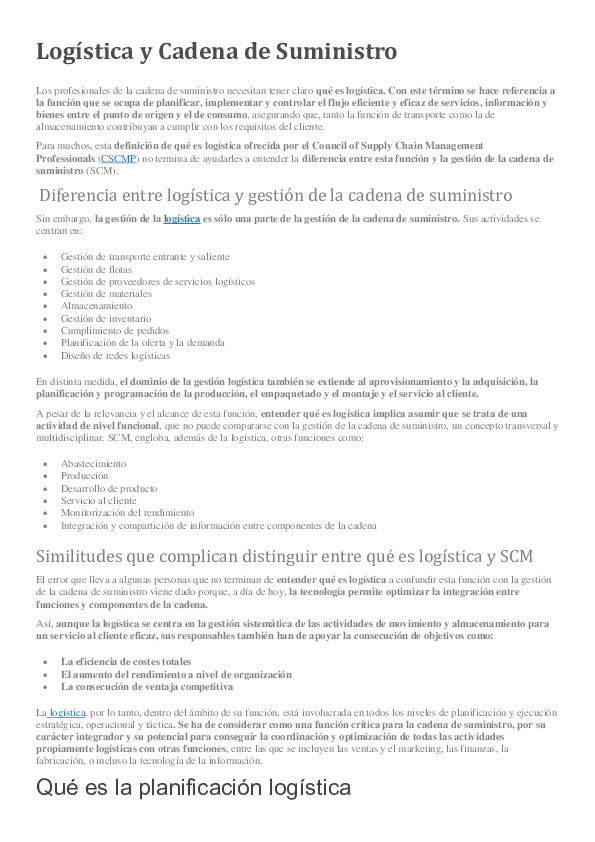 (PDF) Logística y Cadena de Suministro