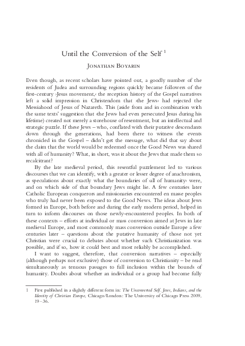 (PDF) Jonathan Boyarin, “Until the Conversion of the Self,” in Julia ...