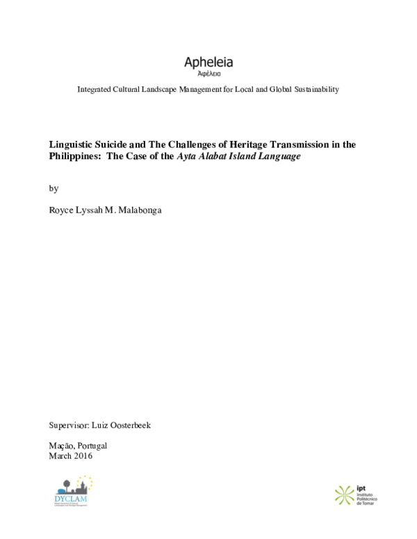(PDF) Linguistic Suicide and The Challenges of Heritage Transmission in ...