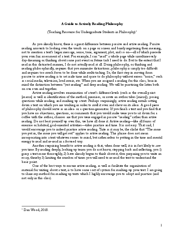 (PDF) A Guide to Actively Reading Philosophy (Resource for ...