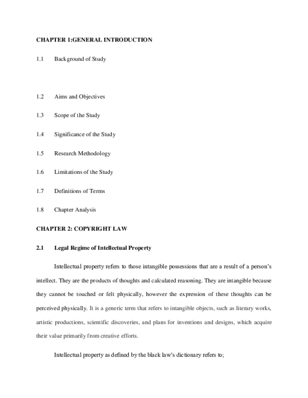 (DOC) Chapters of project