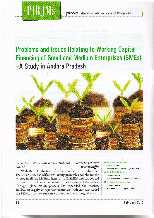(PDF) Problems and issues relating to Working Capital Financing of ...