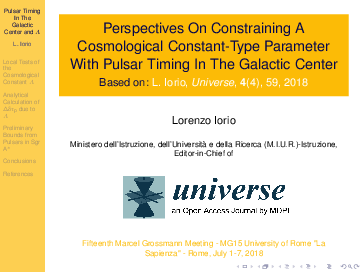 (PDF) Perspectives On Constraining A Cosmological Constant-Type Parameter With Pulsar Timing In ...